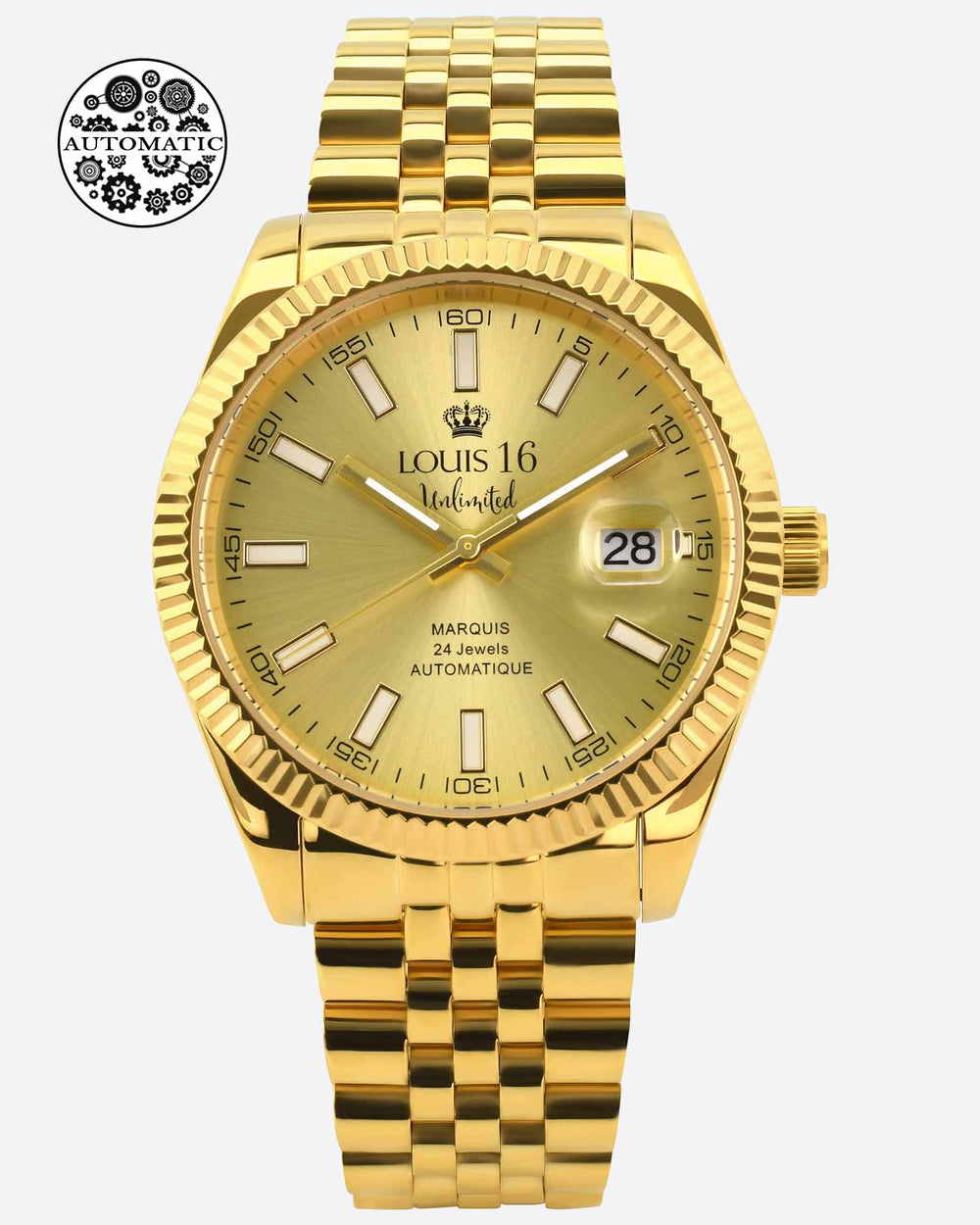 Marquis watch in gold - elegance and precision with Seiko NH35 ...